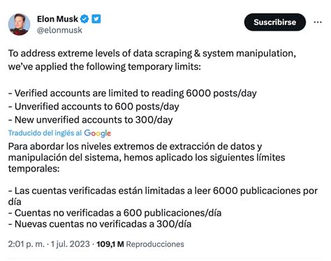 Cepo A Twitter Elon Musk Limita La Cantidad De Tuits Que Se Pueden