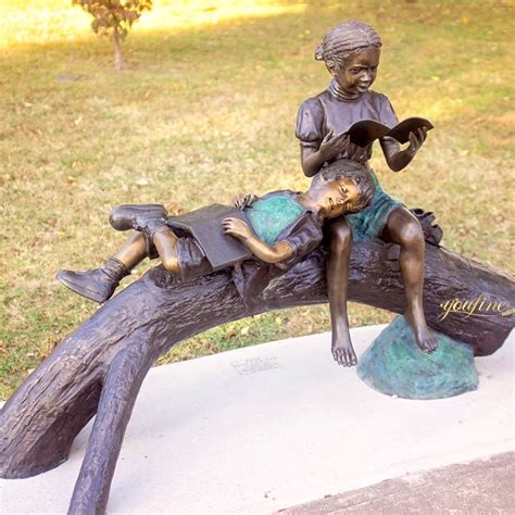 Girls Reading Book Statue Youfine Sculpture