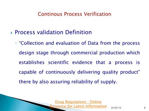 Us Fda Process Validation Stage 3 Continued Process Verification