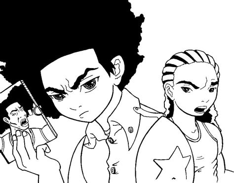The Boondocks Coloring Pages Coloringlib