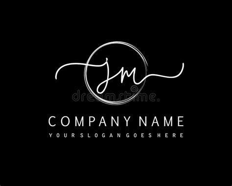 JM Initial Handwriting Logo Circle Hand Drawn Template Vector Stock Vector Illustration Of