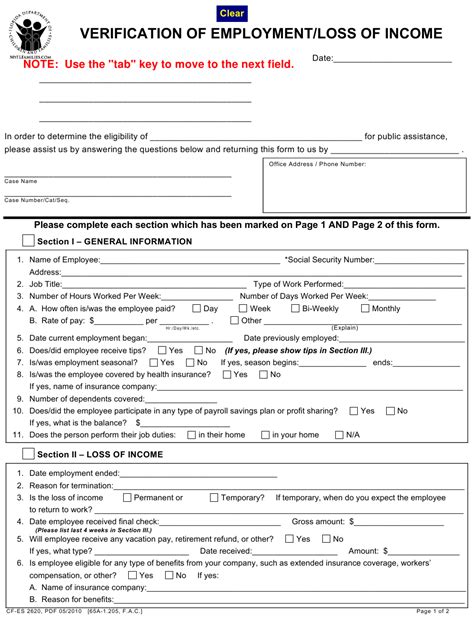 Fnma Verification Of Employment Form