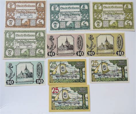Gollnow Goleniow Pommern 4 X 50 3 X 25 3 X 10 Pfennig 1921 Stadt