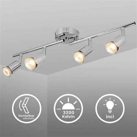 Letgospt Led Deckenleuchte Deckenstrahler Gu10 4 Flammig Schwenkbar 400lm
