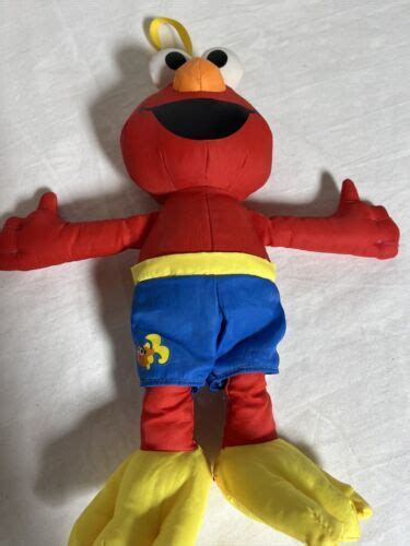 Sesame Street Bath Time Elmo Water Pool 11 Nylon Doll Plush Hasbro