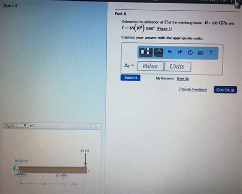 Solved Determine The Deflection At C Of The Overhang Beam E