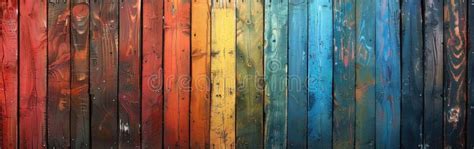 Colorful Rustic Wood Texture With Abstract Painted Table And Floor LGBT Seamless Pattern And