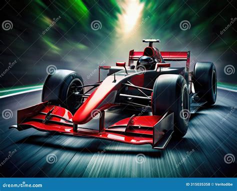 Racing Car With Sweeping Effect On Ground And Blurred Background Ai