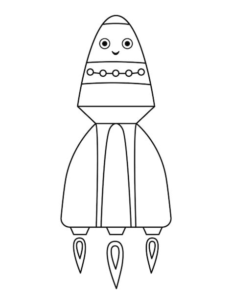 Illustration Vectorielle De Fusée Noir Et Blanc Pour Les Enfants