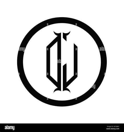 Jd Logo Monogram Letter With Hexagon Horn Shape Design Template Stock