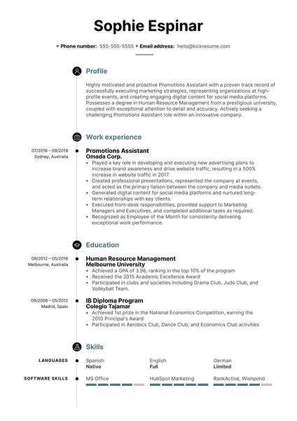 Human Resources Assistant Resume Example Kickresume
