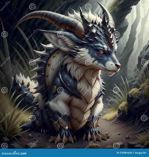 Fantastic Fox And Dragon Hybrid Generative Ai Stock Illustration