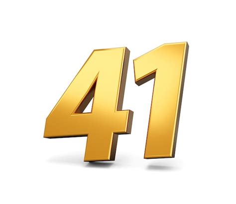 Premium Photo Gold Number Forty One Isolated White Background