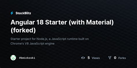 Angular Starter With Material Forked Stackblitz