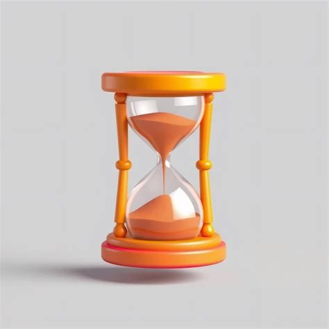 Orange Hourglass With Sand Flowing Down Premium Ai Generated Image