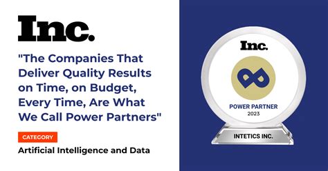 Intetics Is Recognized As Inc 2023 Power Partner Awards Honoree
