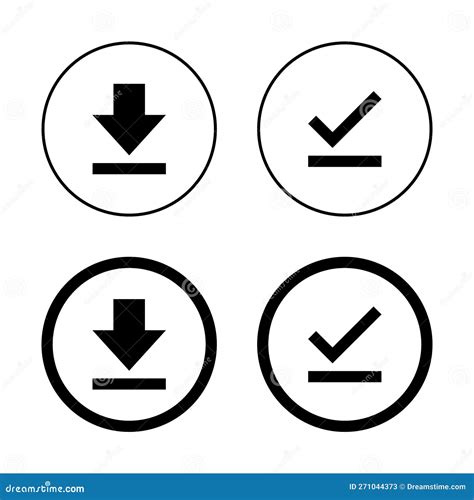 Download And Finish Icon Vector Downloaded And Completed Sign Symbol Stock Vector