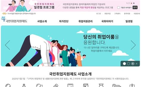스마일 코리아 국민취업지원제도 청년 지원 군필은 최대 37세까지