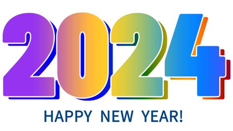 2024 New Year Wishes In Color 2024 Clipart Happy New Year 2024 Clipart Two Thousand And