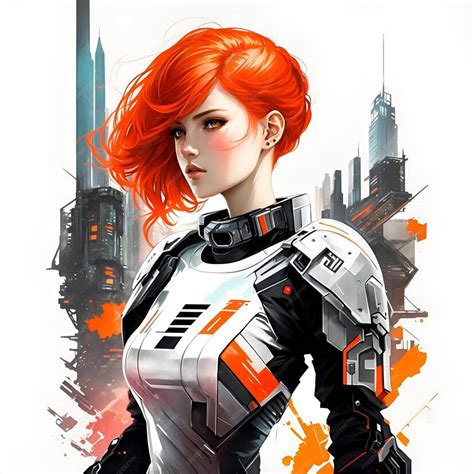 Premium Photo Anime Cyborg Girl On Cyber City Background Images With