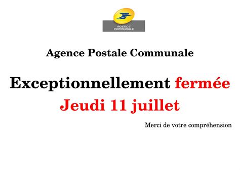 Fermeture Agence Postale
