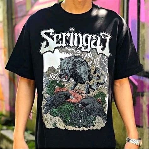 Jual T SHIRT MERCHANDISE SERINGAI BAND SERIGALA MILITIA Shopee Indonesia