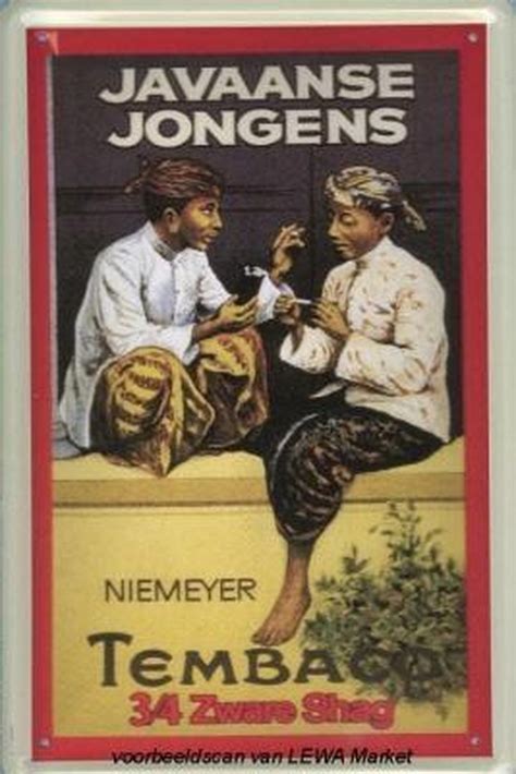 Javaanse Jongens Metalen Reclamebord Niemeyer Tembaco 34 Zware