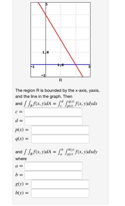 solved 10 r the region ris bounded by the x axis yaxis and