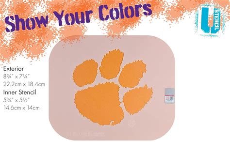 Clemson Tiger Paw Stencil The Curbee Cloos 601 U Stencil A Stencil Universe