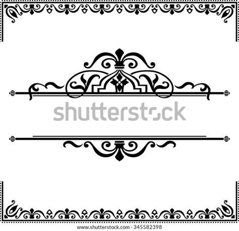 Victorian Ornamental Banner Vector Illustration Classical Banner Stock