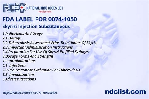 Fda Label For Skyrizi Injection Subcutaneous Indications Usage And Precautions