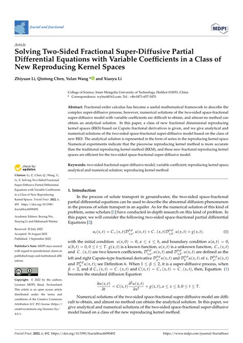 pdf solving two sided fractional super diffusive partial differential
