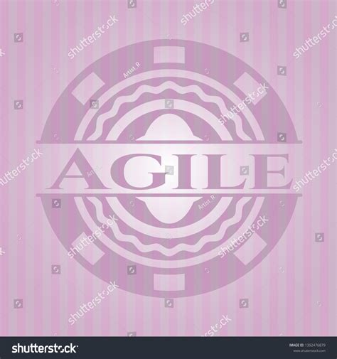 Agile Badge Pink Background Vector Illustration Stock Vector Royalty Free