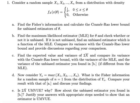 solved consider a random sample x1 x2 dots xn ﻿from a