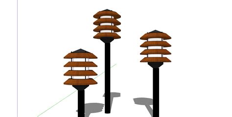现代松果形状景观灯柱su模型 灯具 土木在线