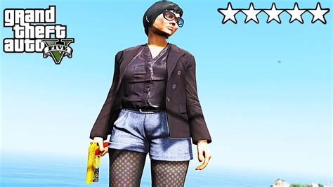 Gta 5 Crazy Secretary Five Star Police Rampage Gta V Mods Funny