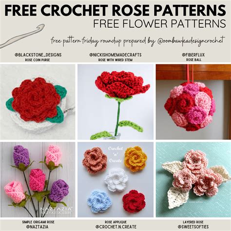 Free Printable Crochet Long Stem Roses Pattern Pattern Stencils