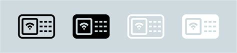 Security Code Icon Set In Black And White Password Signs Vector