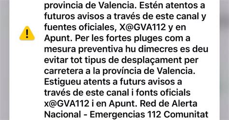 Emergencias Envía Una Nueva Alerta Móvil Por Las Fuertes Lluvias Y Pide