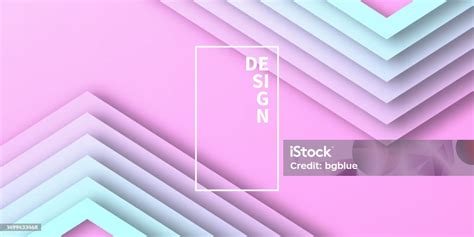 기하학적 모양과 핑크 그라데이션이 있는 추상적인 디자인 트렌디한 배경 3차원 형태에 대한 스톡 벡터 아트 및 기타 이미지 3차원 형태 갈매기표 수장 광대한 Istock