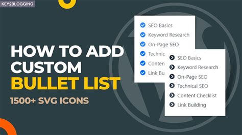 How To Add Custom Bullet List In WordPress YouTube
