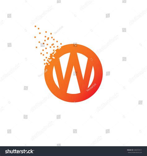 Circle Initial Letter Uppercase Logo Design Stock Illustration