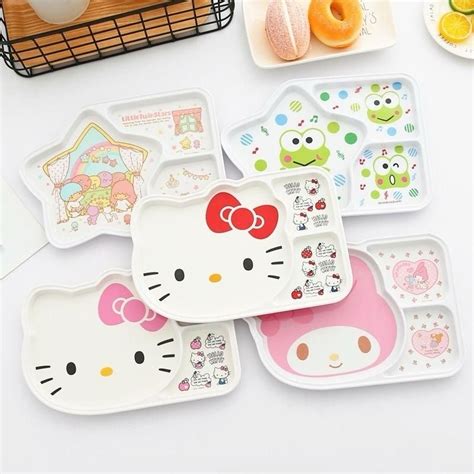 Ready Stock 🔥 Assorted Cartoon Hello Kitty Melody Divider Plate