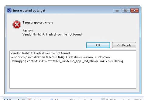 Fail Debug Program With MCUxpresso And EVK MIMXRT1020 Or MIMXRT1050 EVK