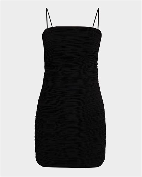 Ungaro Ruched Square Neck Bodycon Mini Dress Neiman Marcus