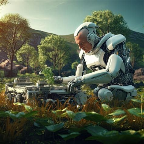 Premium AI Image The Robot Works On The Farm With The Concept Of Smart Agriculture New
