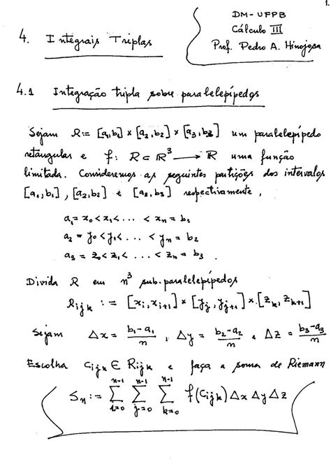 Integrais Triplas Cálculo I