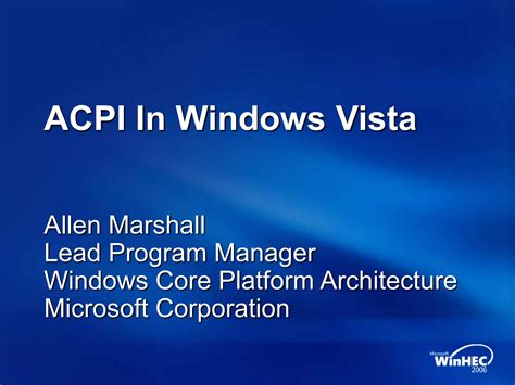 ACPI In Windows Vista PPT
