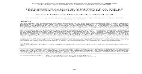 Pdf Progressive Collapse Analysis Of An Old Rc Structure Dokumentips