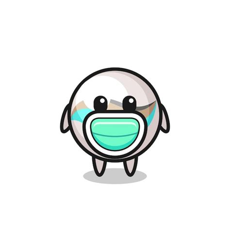 Premium Vector Cute Marble Toy Cartoon Wearing A Mask